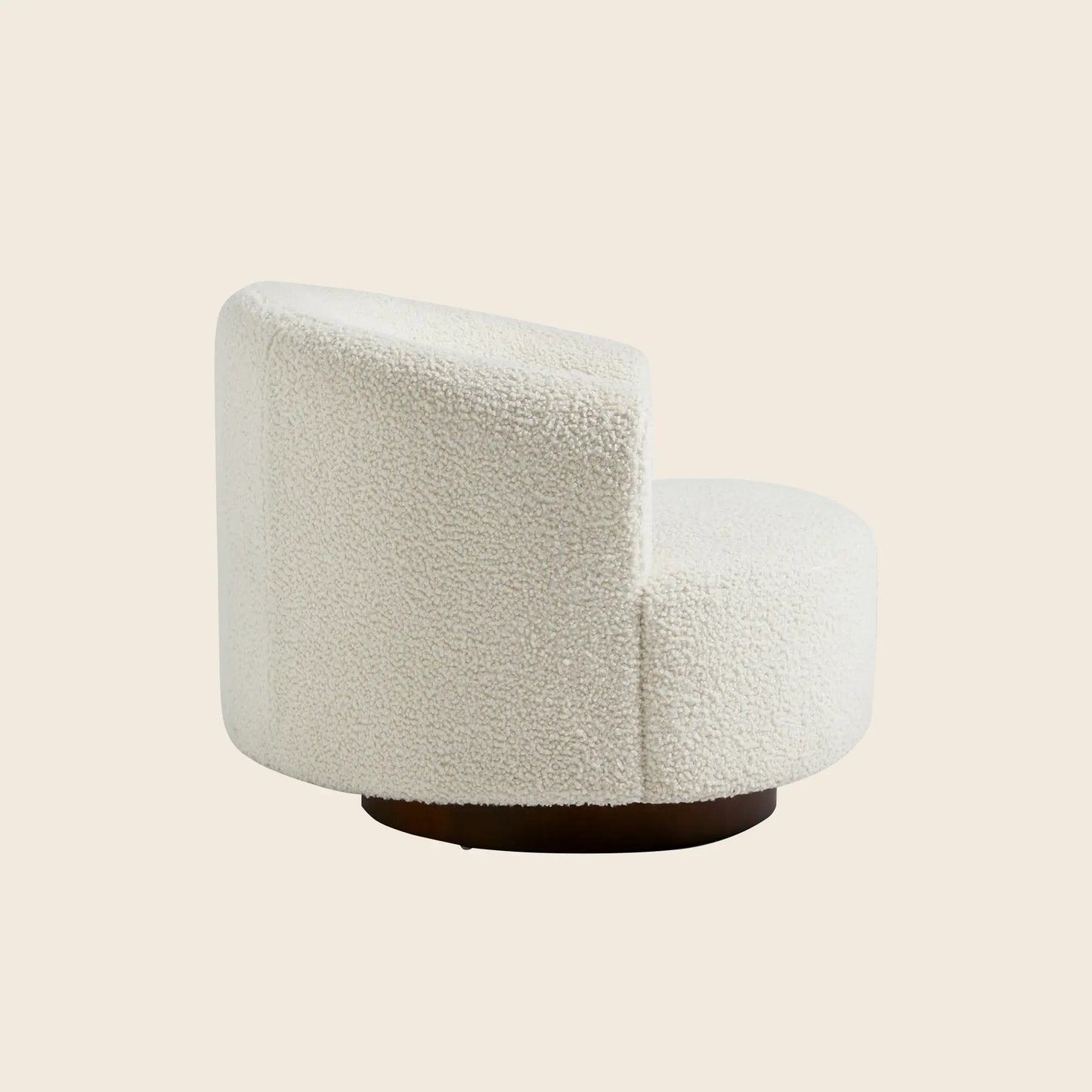 Boucle Round Swivel Chair – Obulem